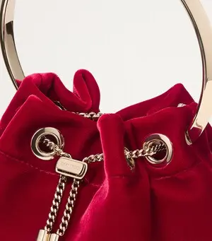 JIMMY CHOO Bon Bon Velvet Bucket Bag