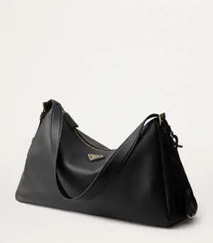 Prada Large Calf Leather Aimée Shoulder Bag - Black