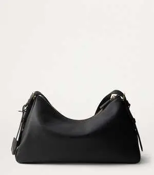Prada Large Calf Leather Aimée Shoulder Bag - Black