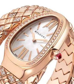 BVLGARI Rose Gold And Diamond Serpenti Spiga Watch