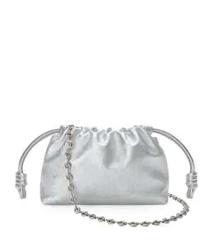 Loewe Mini Leather Flamenco Clutch - Silver