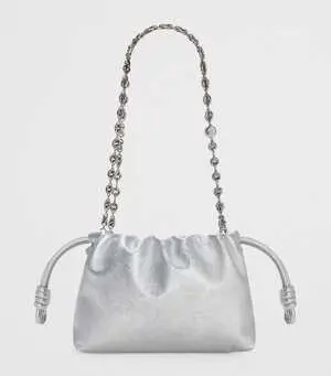 Loewe Mini Leather Flamenco Clutch - Silver