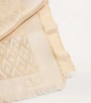 Valentino Garavani Silk-blend Monogram Stole - Ivory