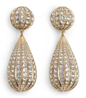 Valentino Garavani Crystal Clip-on Drop Earrings - Gold
