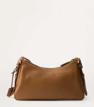 Prada Aimée Leather Shoulder Bag - Brown