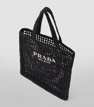 Prada Crochet Tote Bag - Black