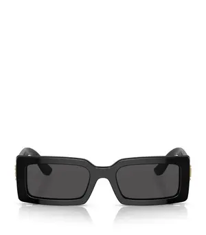 Dolce & Gabbana Acetate Rectangle Sunglasses - Black