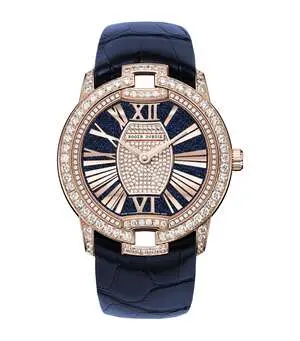 ROGER DUBUIS Rose Gold And Diamond Velvet Watch - Blue