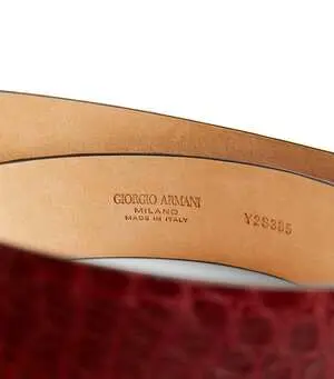Giorgio Armani Crocodile Leather Belt - Red