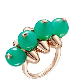 Cartier Clash De Xl Model Ring With Chrysoprase - Rose Gold