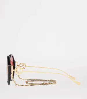 Gucci Acetate Gg1202s Round Frame Sunglasses - Brown