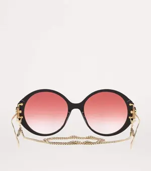 Gucci Acetate Gg1202s Round Frame Sunglasses - Brown