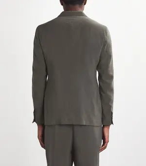 Giorgio Armani Silk-blend Upton Blazer - Grey