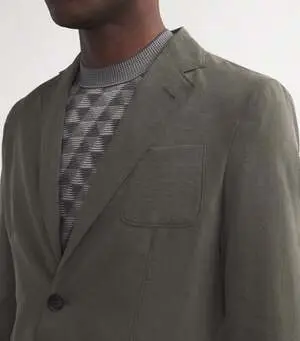 Giorgio Armani Silk-blend Upton Blazer - Grey