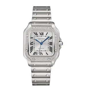 Cartier Medium Steel Santos De Watch - Gold