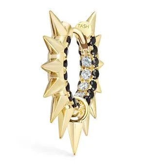 MARIA TASH Yellow And Diamond Mohawk Hoop Earring - Gold