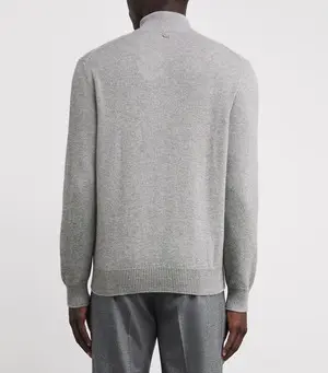 Agnona Cashmere Quarter-zip Sweater - Grey