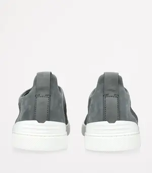 Zegna Crocodile Leather Triple Stitch Sneakers - Grey