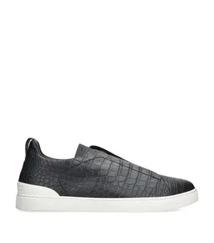 Zegna Croc Effect Sneakers For Men