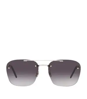 Saint Laurent Saint Laurent Aviator Metal Sunglasses Brown