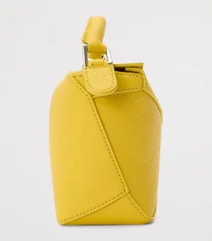 Loewe Mini Leather Puzzle Edge Top-handle Bag - Yellow