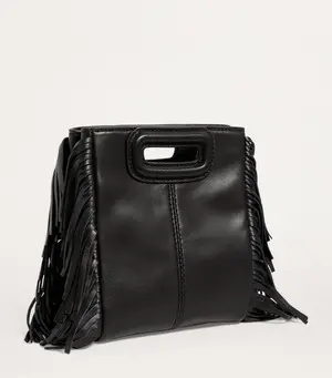 Maje Mini Leather 'm' Top-handle Bag - Black