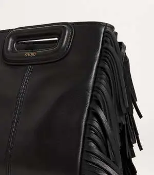 Maje Mini Leather 'm' Top-handle Bag - Black