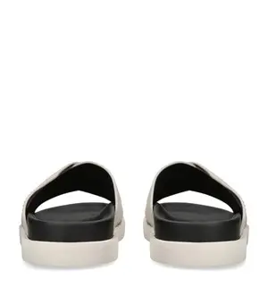 Zegna Panarea Crocodile Leather Slides - White