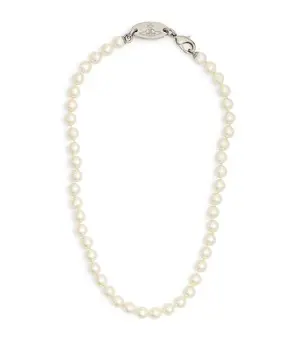 VIVIENNE WESTWOOD Faux Pearl Necklace With Orb Pendant - White