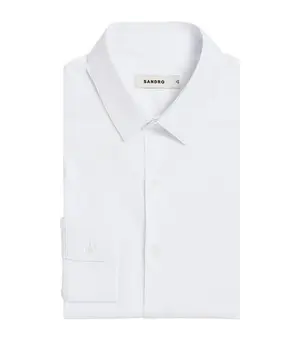 Sandro Cotton Oxford Shirt - Beige