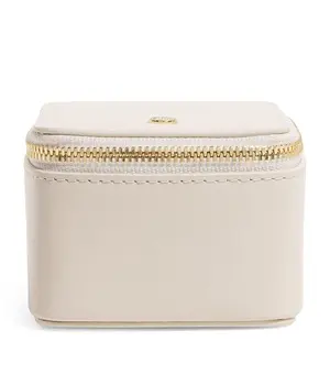 Harrods Smooth Leather Trinket Box Beige