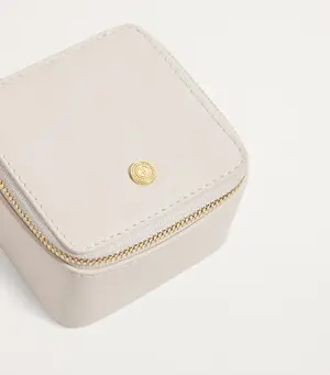 Harrods Smooth Leather Trinket Box - Ivory