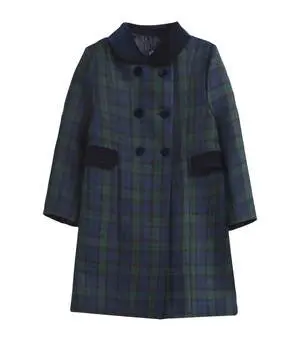 Trotters Classic Tartan Coat - Navy