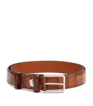 Santoni Santoni Crocodile Leather Belt Brown