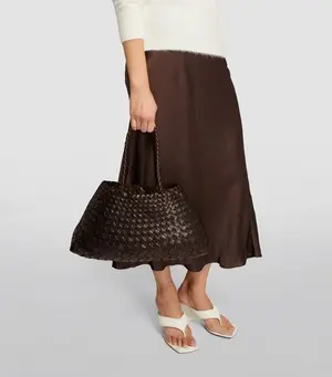 Dragon Diffusion Large Santa Croce Woven Tote Bag - Brown