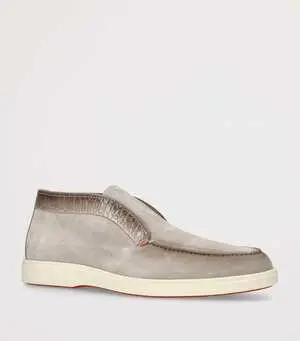 Santoni Suede Detroit Slip-on Sneakers