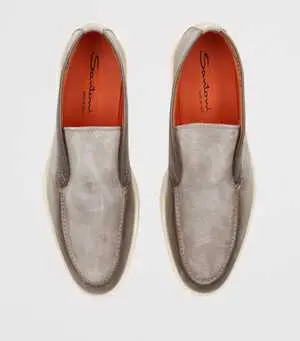 Santoni Suede Detroit Slip-on Sneakers