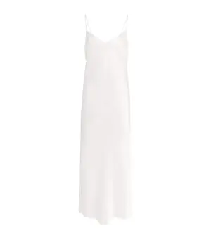 MARJOLAINE Silk Tracy Slip Dress - White
