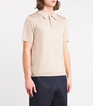 Sandro Knitted Polo Shirt - Beige