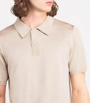 Sandro Knitted Polo Shirt - Beige