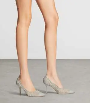 JIMMY CHOO Love 85 Glitter Mesh Pumps