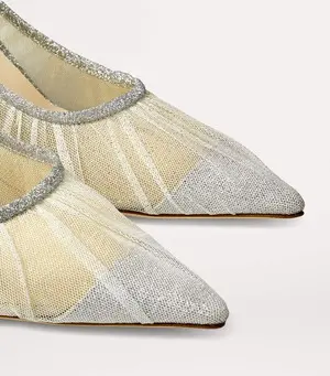 JIMMY CHOO Love 85 Glitter Mesh Pumps