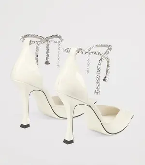 JIMMY CHOO Stevie 100 Patent Leather Pumps - White