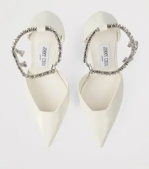 JIMMY CHOO Stevie 100 Patent Leather Pumps - White