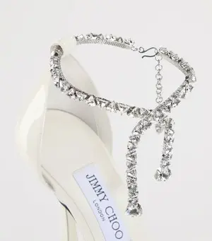 JIMMY CHOO Stevie 100 Patent Leather Pumps - White