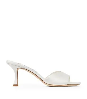 JIMMY CHOO Skye 70 Satin Mules - Ivory