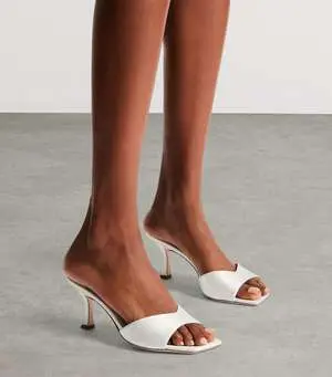 JIMMY CHOO Skye 70 Satin Mules - Ivory