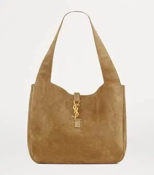 Saint Laurent Bea Suede Monogram Tote Bag - Green