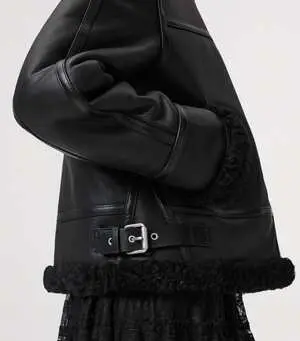 ALLSAINTS Lorel Shearling Flying Jacket - Black