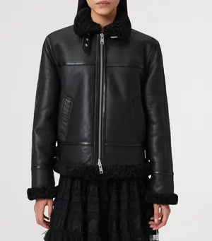 ALLSAINTS Lorel Shearling Flying Jacket - Black